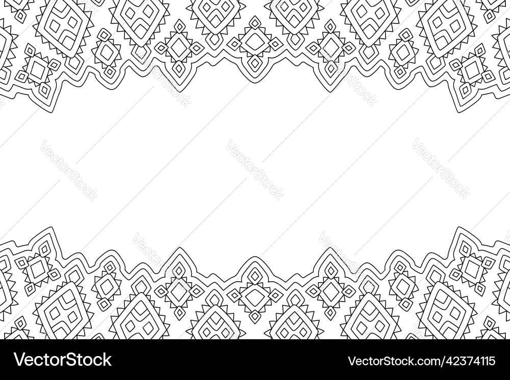 Line art for coloring book with ancient border Vector Image