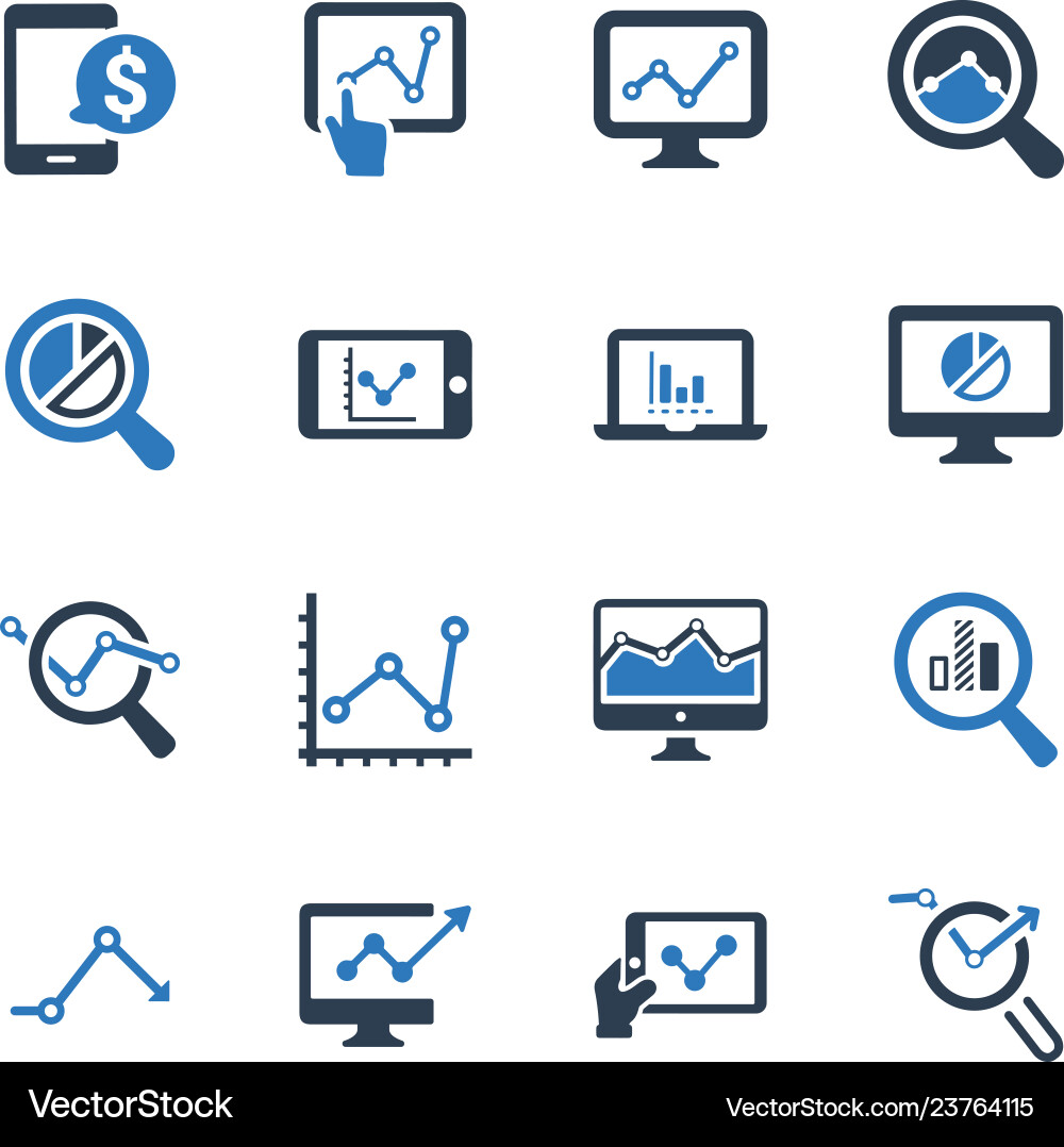 Marketing research icons Royalty Free Vector Image