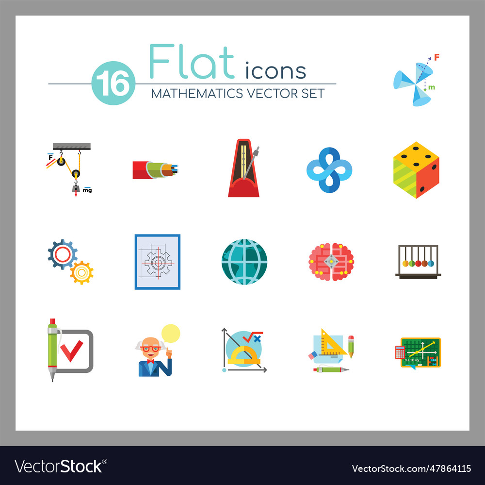 Mathematics icon set Royalty Free Vector Image