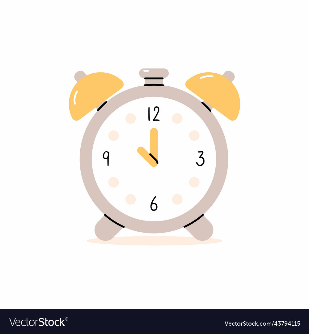 Simple alarm clock isolated on white background Vector Image