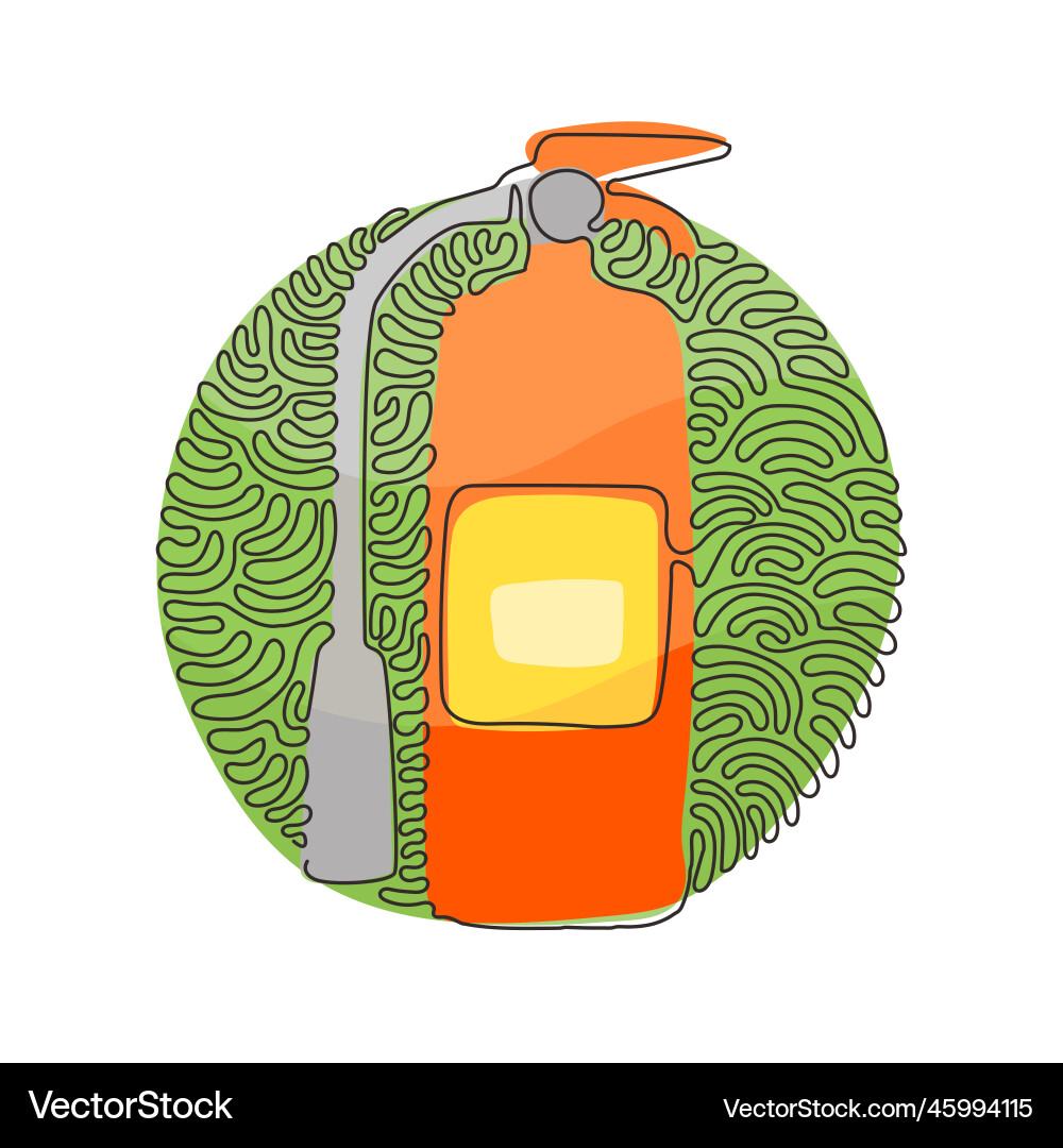 Single one line drawing red fire extinguisher Vector Image