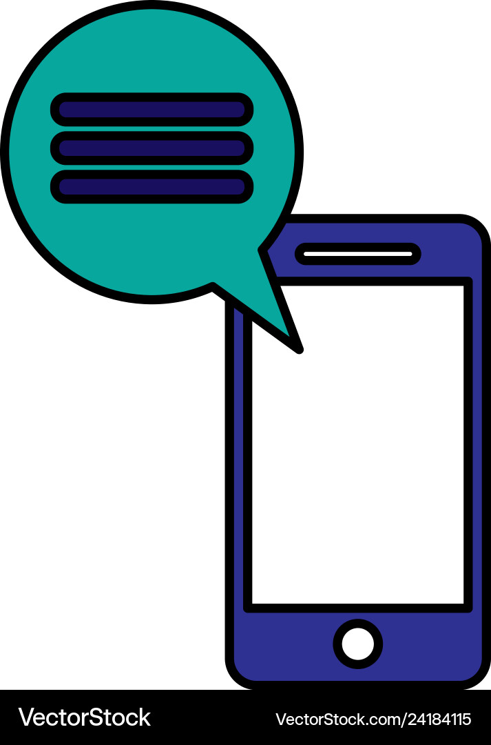 Smartphone with speech bubble Royalty Free Vector Image