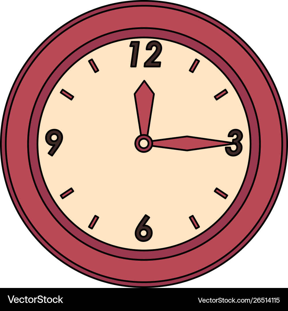 Time clock watch alarm cartoon Royalty Free Vector Image