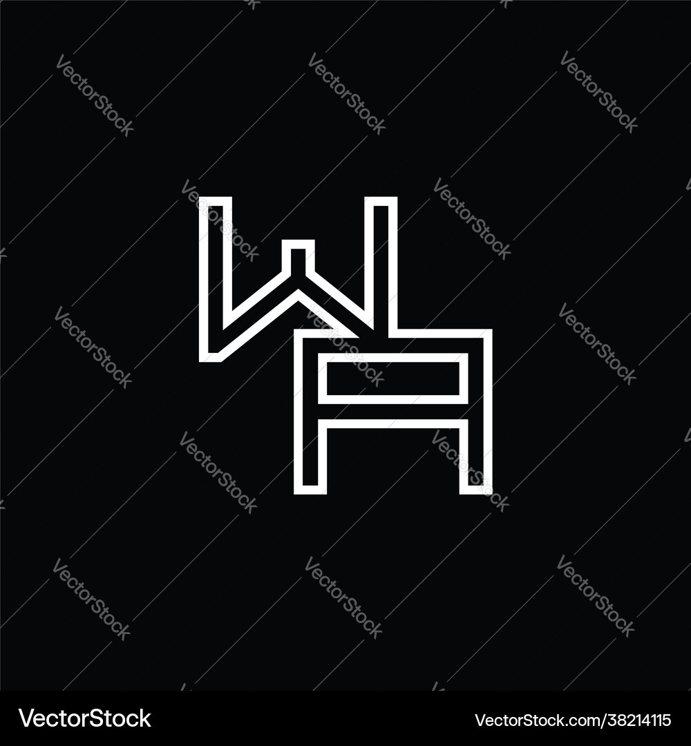 Wa logo monogram with line style design template Vector Image