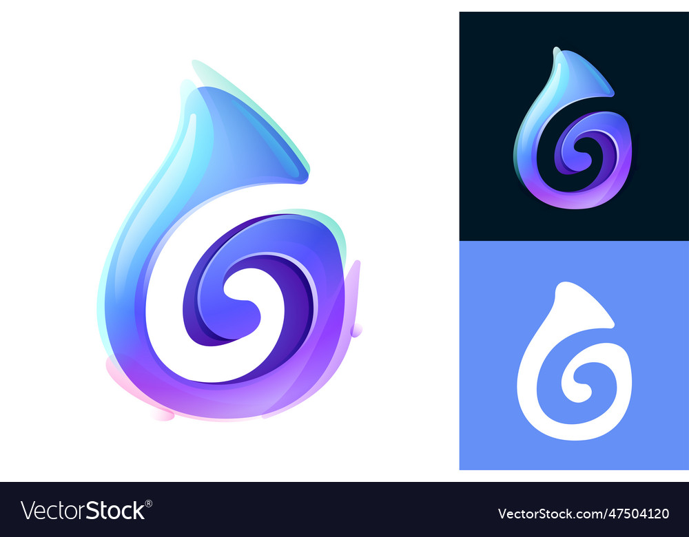 6 logo pure water drop number six logo Royalty Free Vector 6 logo pure water drop number six logo Royalty Free Vector