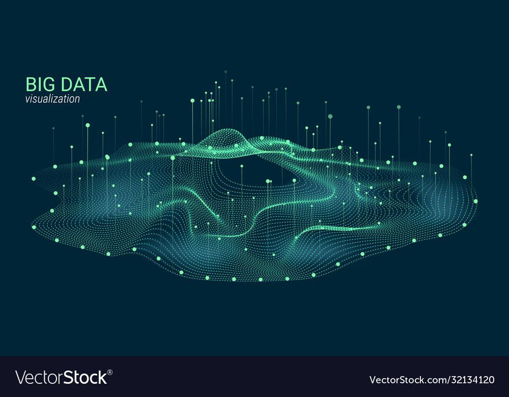 Abstract 3d Big Data Visualization Royalty Free Vector Image