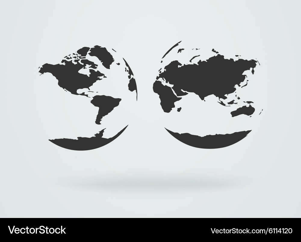 Black map of the world Royalty Free Vector Image
