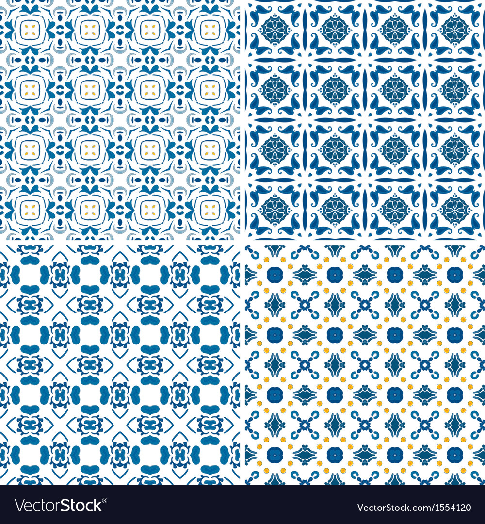 Blue pattern set 4 Royalty Free Vector Image - VectorStock