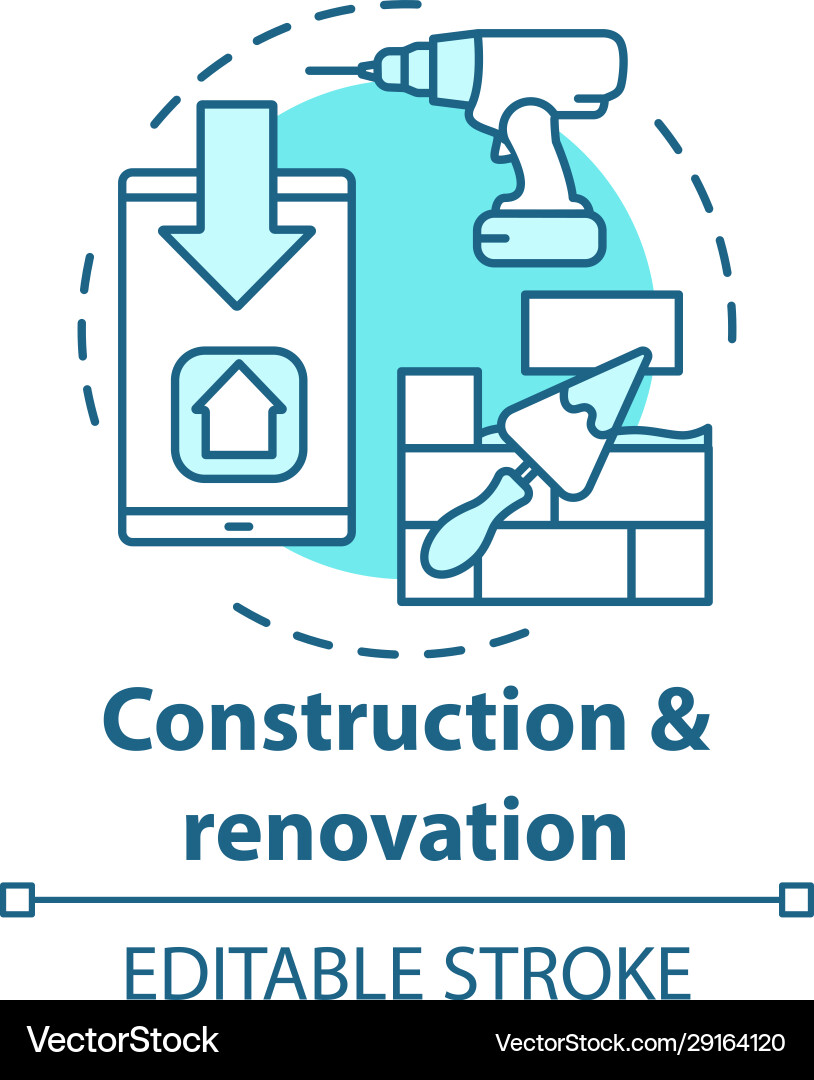 Construction and renovation business concept icon Vector Image