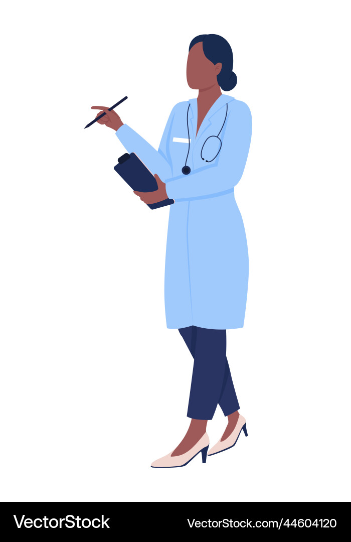 Doctor semi flat color character Royalty Free Vector Image