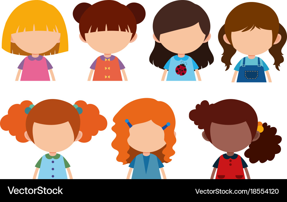 Faceless girls on white background Royalty Free Vector Image