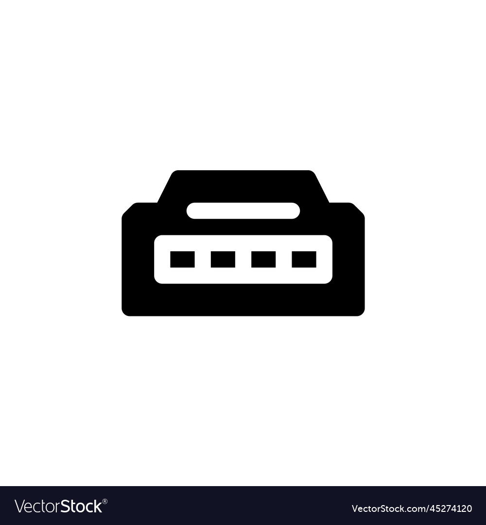 Hdmi port icon computer component solid Royalty Free Vector