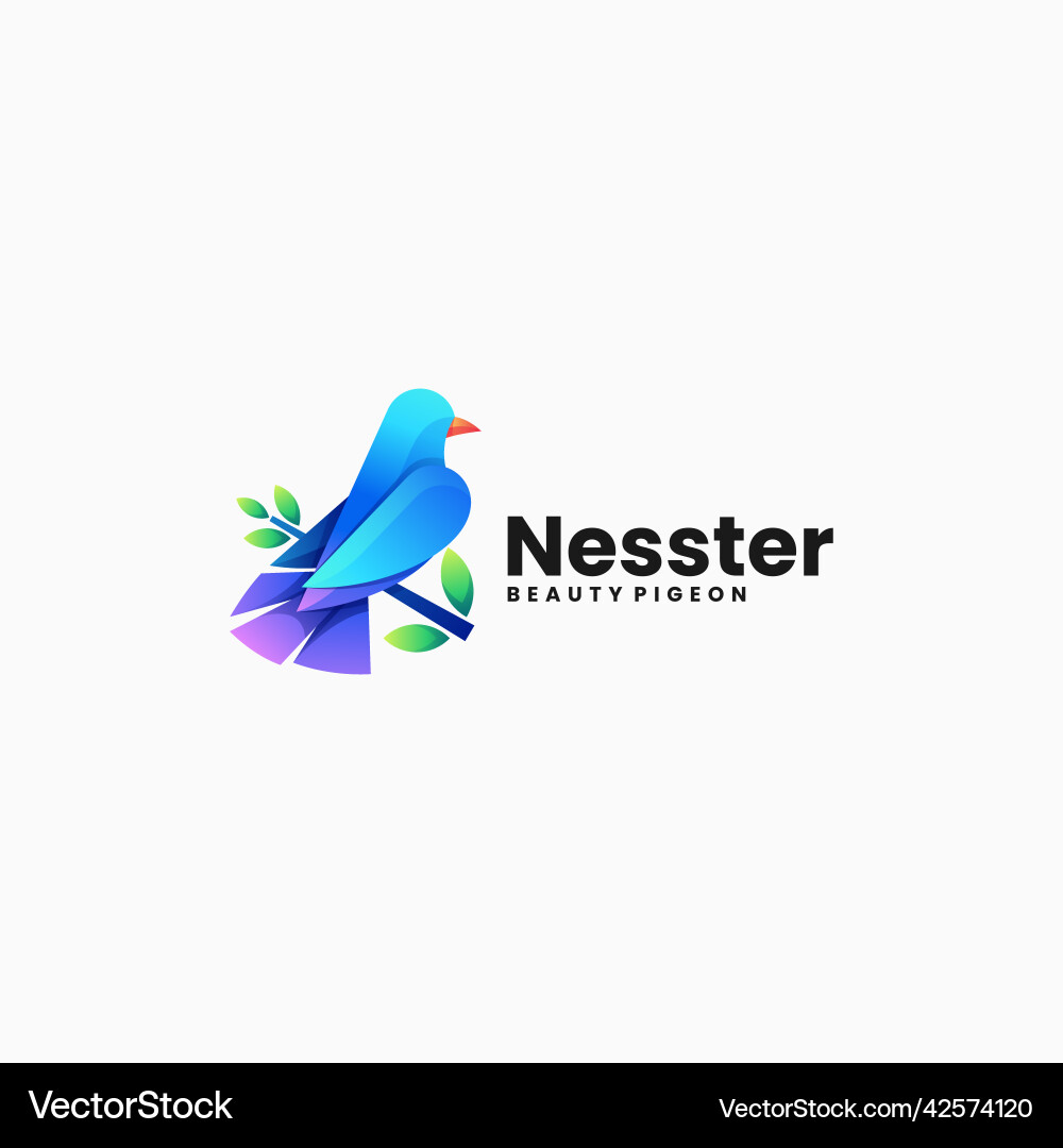 Logo pigeon gradient colorful style Royalty Free Vector