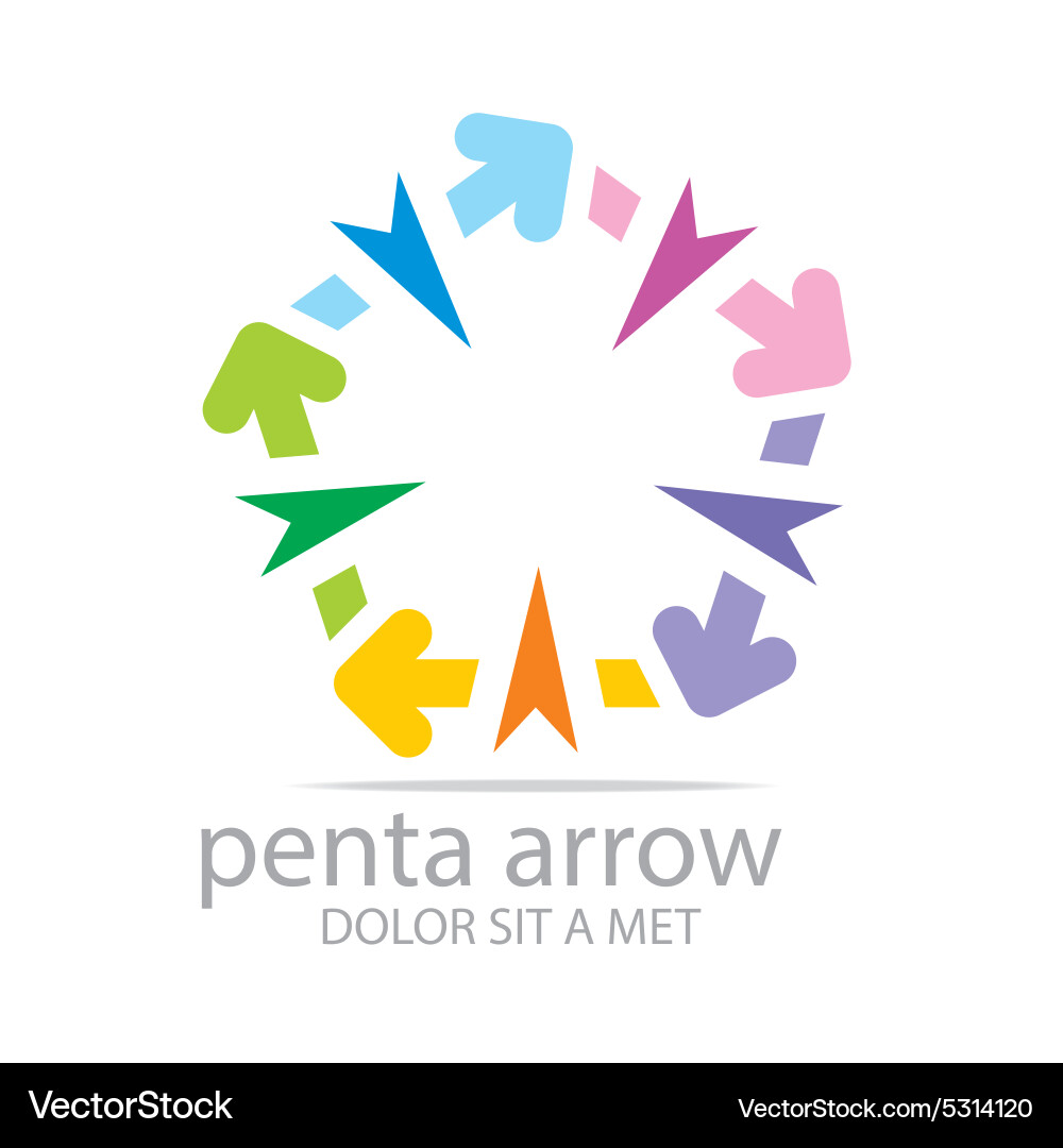 Penta arrow colorful design icon symbol Royalty Free Vector