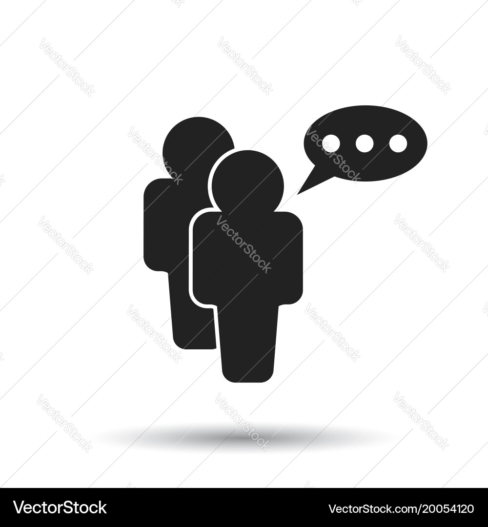 People with bubble icon flat sign symbol Vector Image