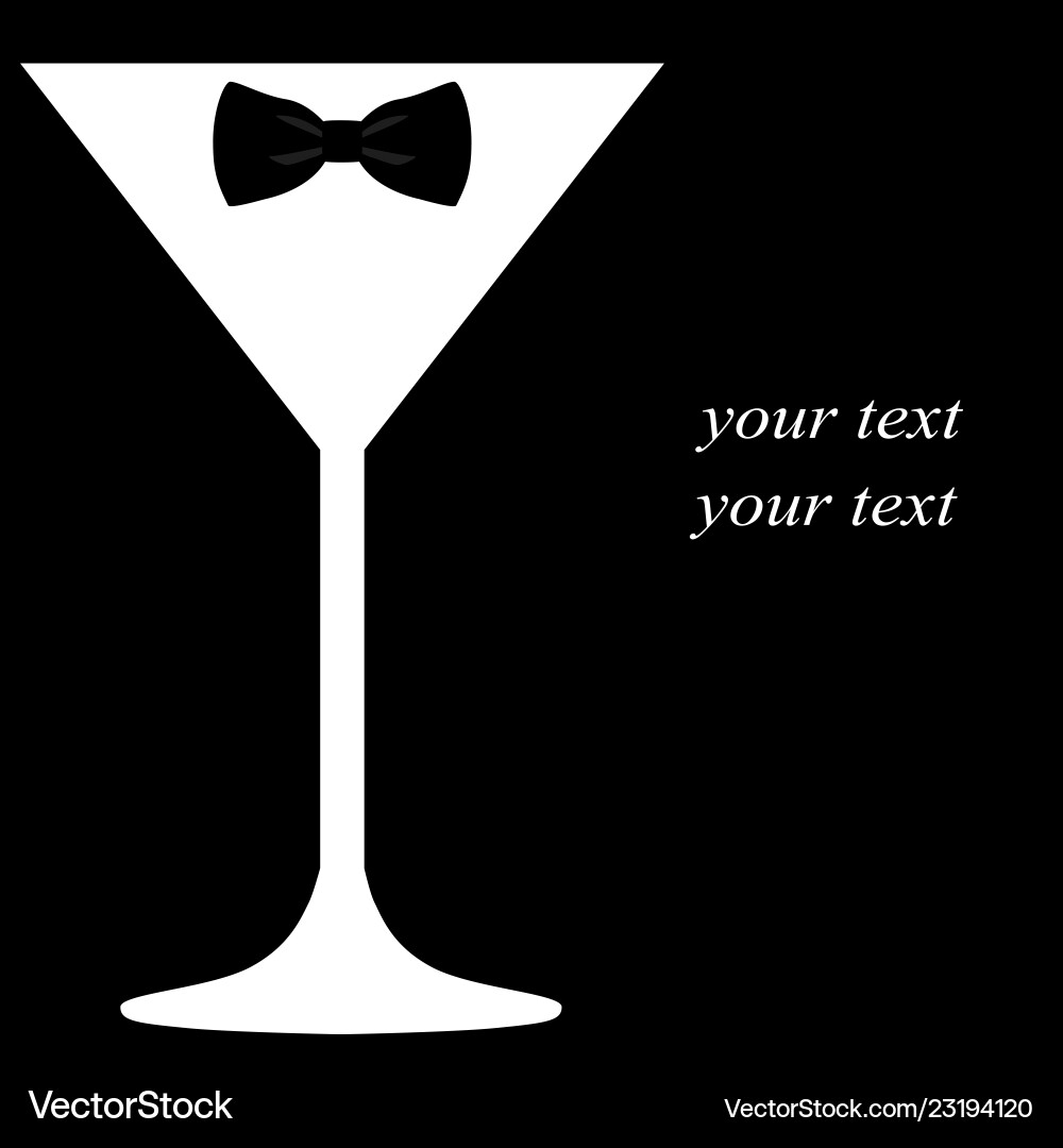 Postcard with a bowl and bow tie Royalty Free Vector Image