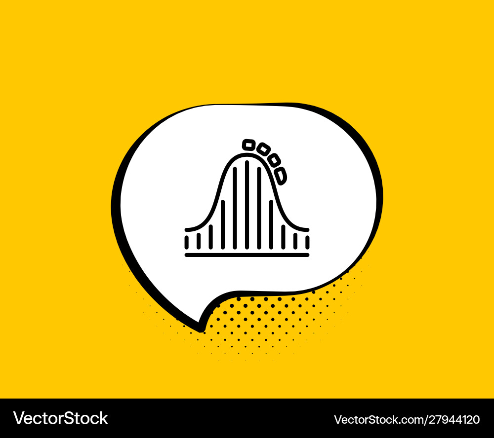 Roller coaster line icon amusement park sign Vector Image