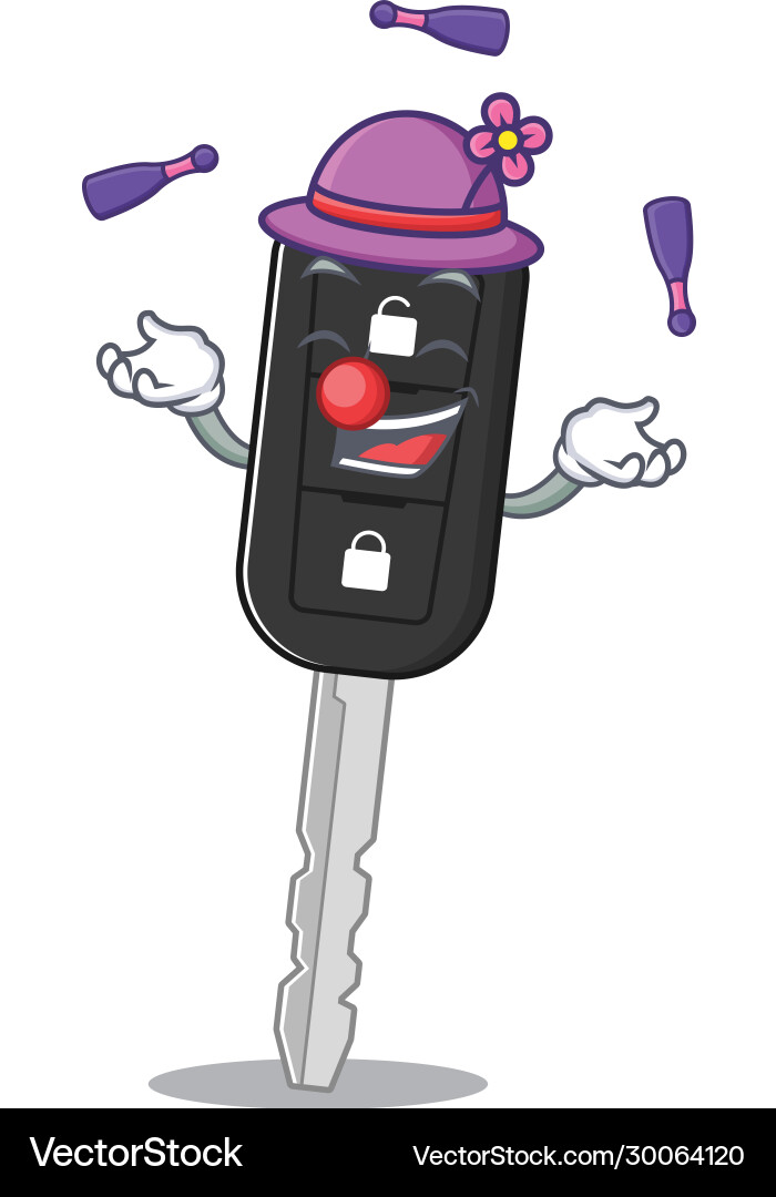Smart car key cartoon character design playing Vector Image