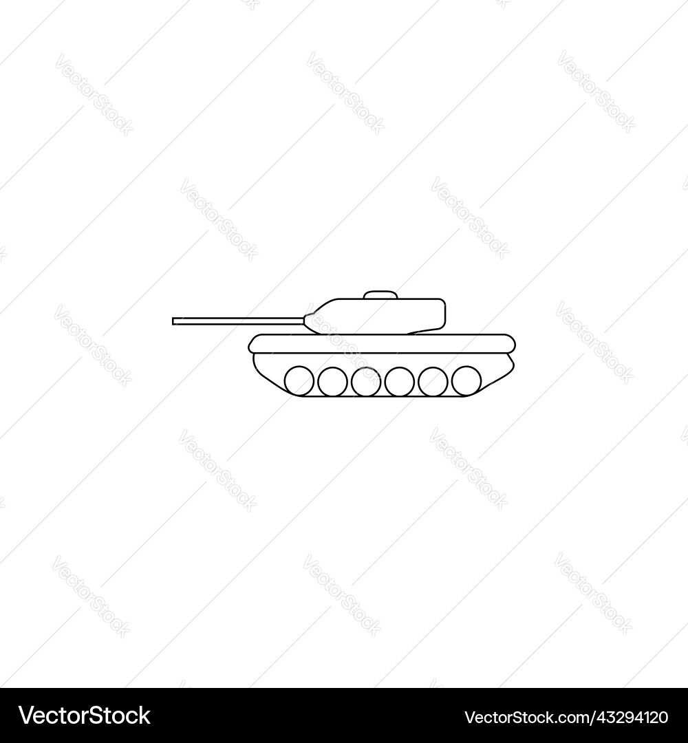 Tank line icon war army icon Royalty Free Vector Image