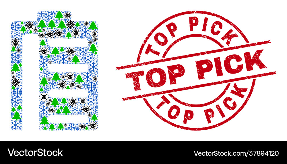Top pick textured watermark and pad list items Vector Image