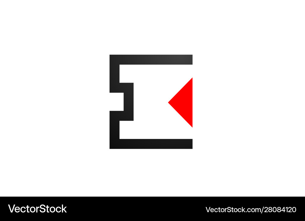 Triangle black and white letter i alphabet logo Vector Image