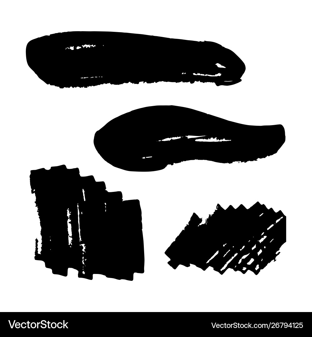 A collection black grungy abstract hand Royalty Free Vector