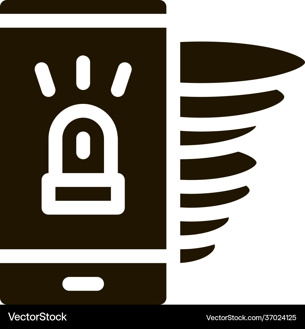 Alarm smartphone icon glyph Royalty Free Vector Image