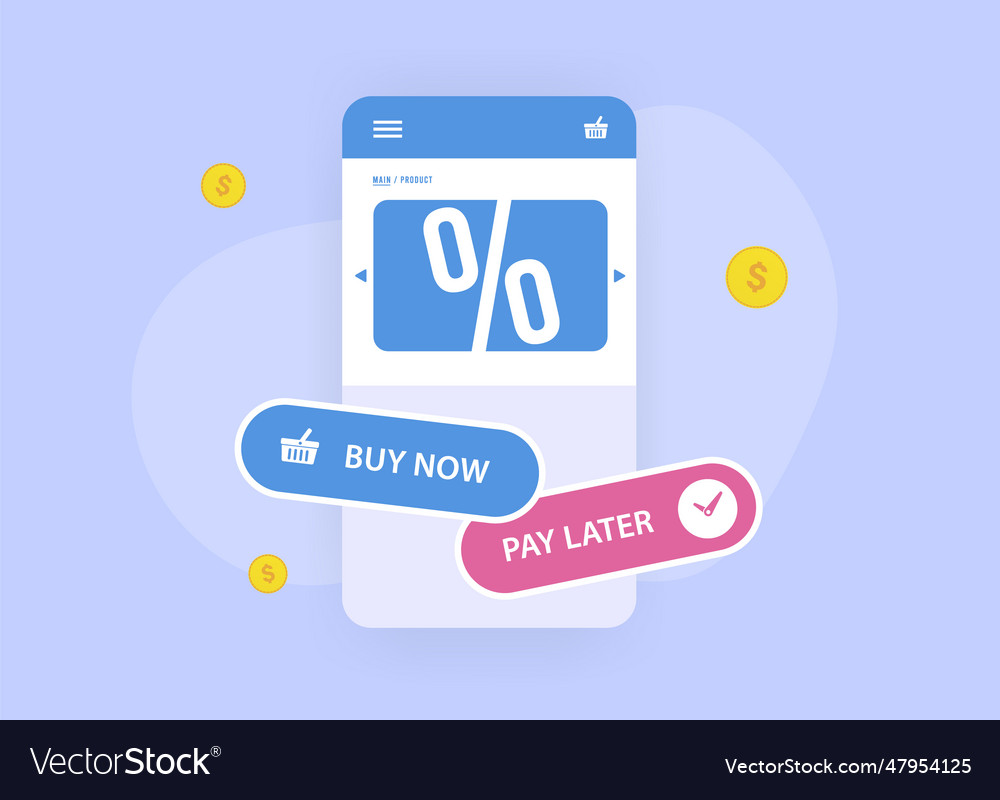 Bnpl - buy now pay later e-commerce marketing Vector Image