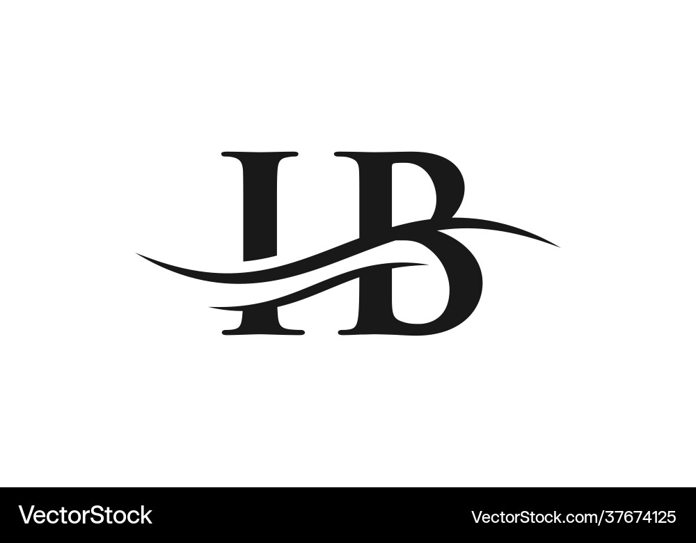 Creative ib letter with luxury concept modern Vector Image