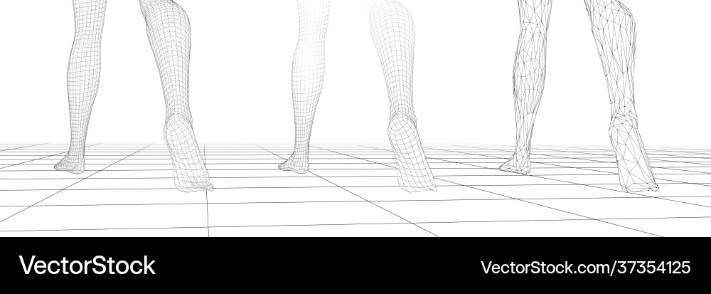 Female legs confident step isolated on white Vector Image