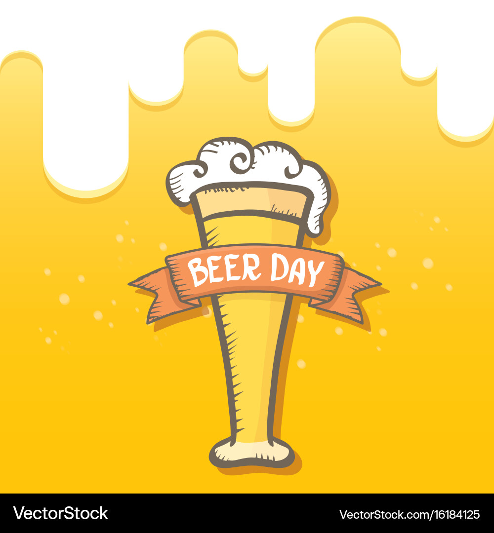 Happy beer day graphic poster Royalty Free Vector Image