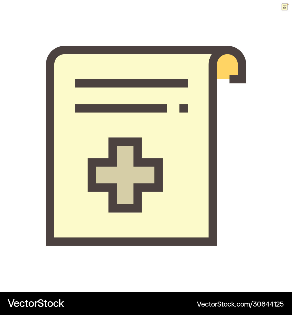 Medical certificate icon design 48x48 pixel Vector Image