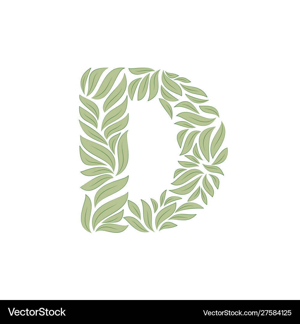 Ornamental letter d on white Royalty Free Vector Image
