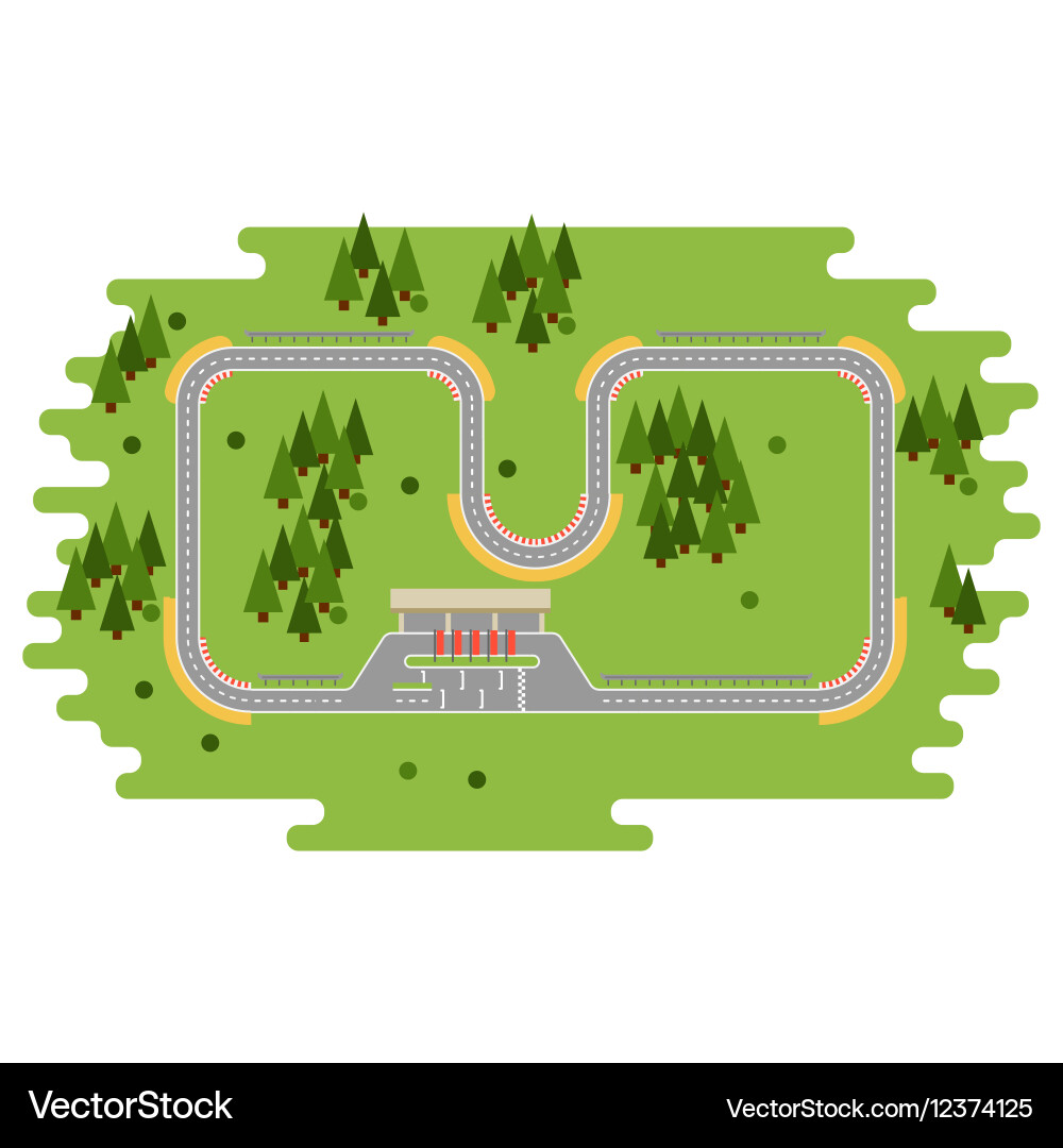 Race track curve road Royalty Free Vector Image