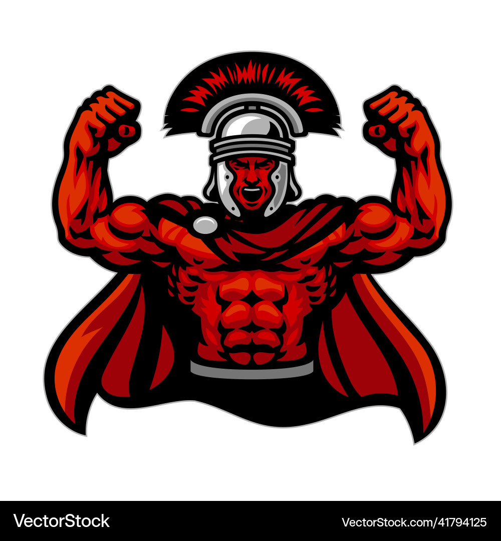 Roman warrior muscle mascot Royalty Free Vector Image