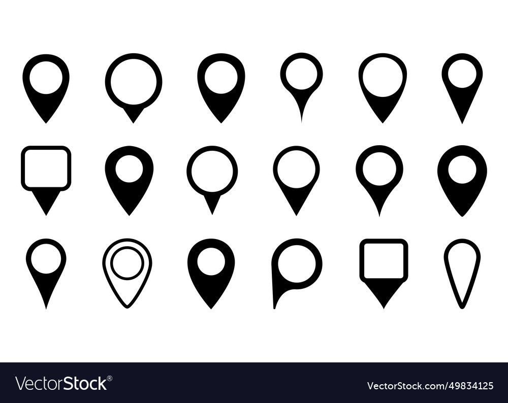 Set of map pin icons modern markers location Vector Image