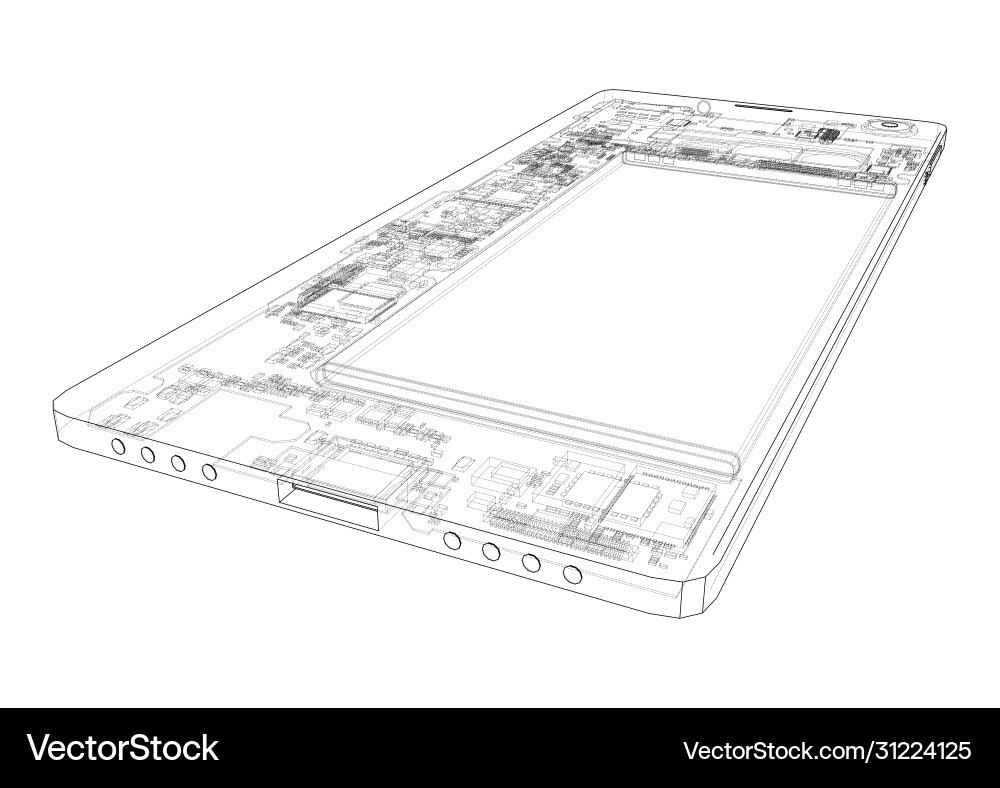 Smartphone concept outline Royalty Free Vector Image