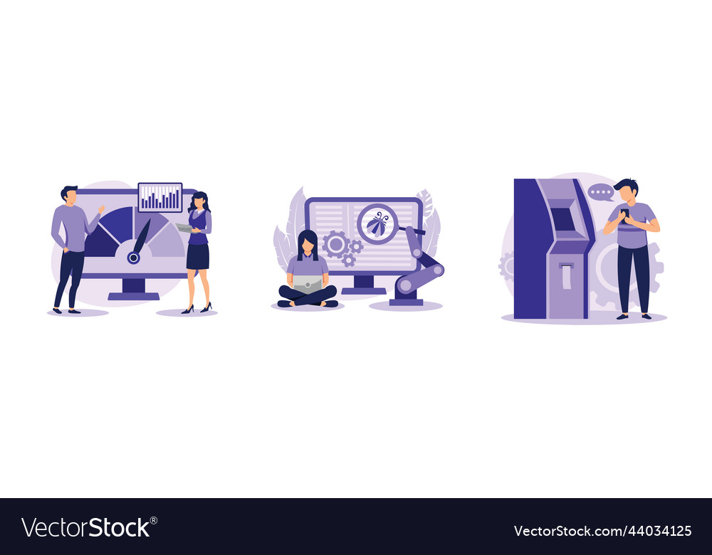 Software implementation benchmark and automation Vector Image
