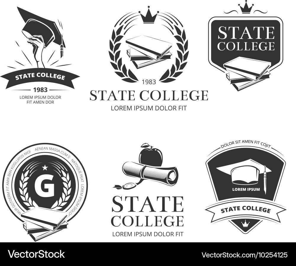 University academy college and school Royalty Free Vector
