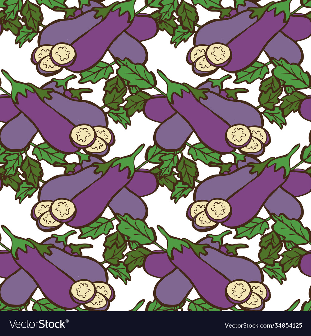 Vegetable seamless pattern Royalty Free Vector Image