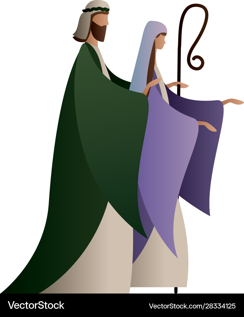 Virgin mary and joseph design Royalty Free Vector Image