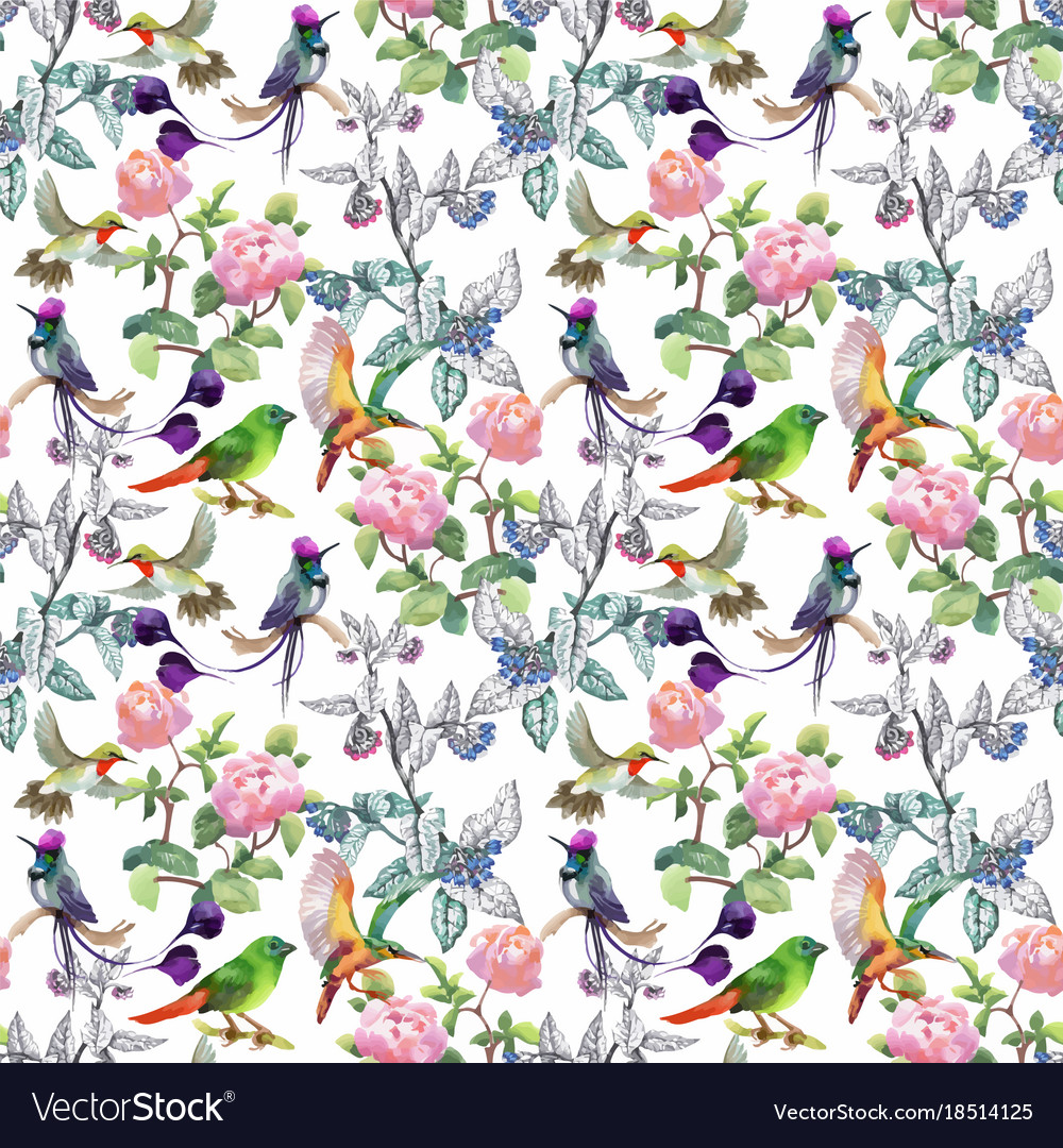 Watercolor hand drawn seamless pattern Royalty Free Vector
