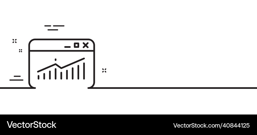 Website traffic line icon report chart sign Vector Image