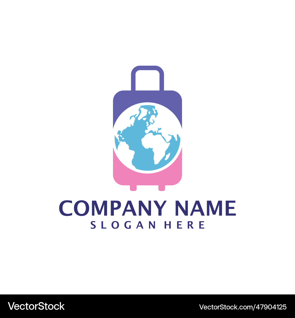 World suitcase logo design suitcase logo design Vector Image