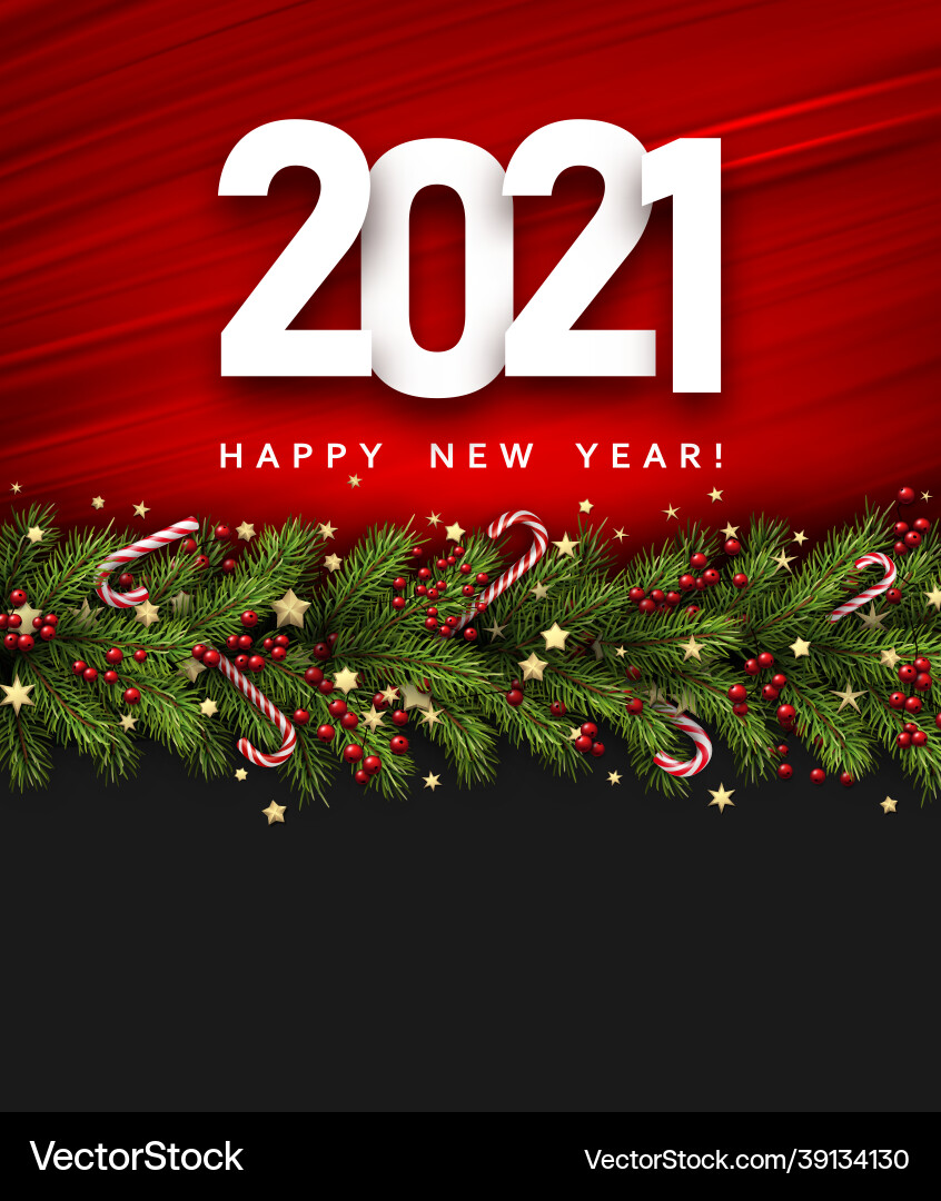 2021 sign on red brush strokes background Vector Image