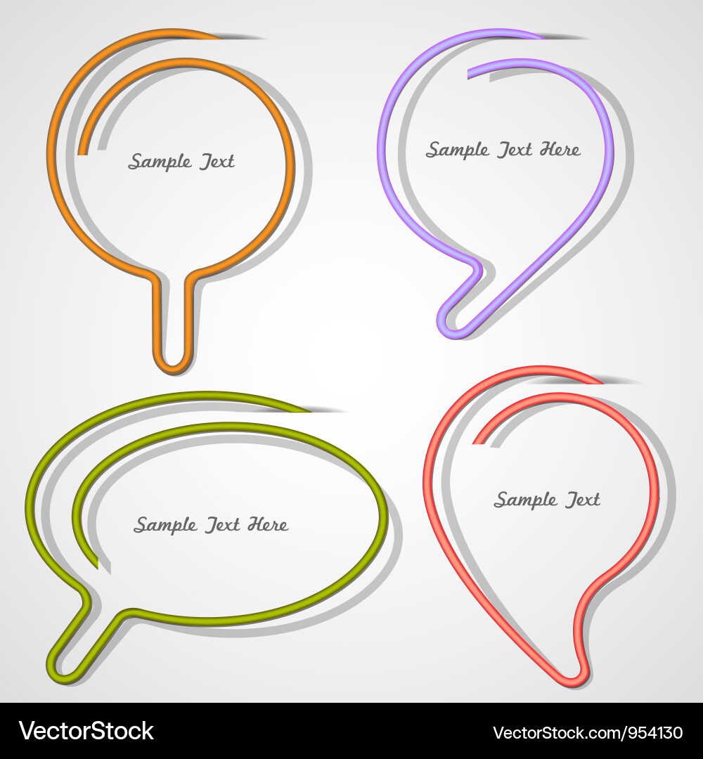Bubbles speech made of paper clip Royalty Free Vector Image