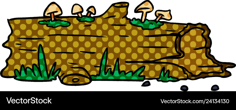 Cartoon doodle of a tree log Royalty Free Vector Image