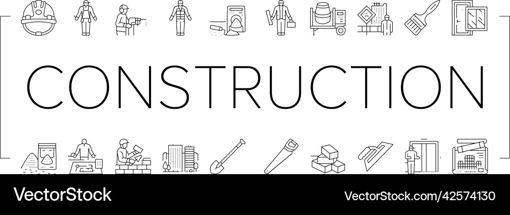 Construction building and repair icons set Vector Image