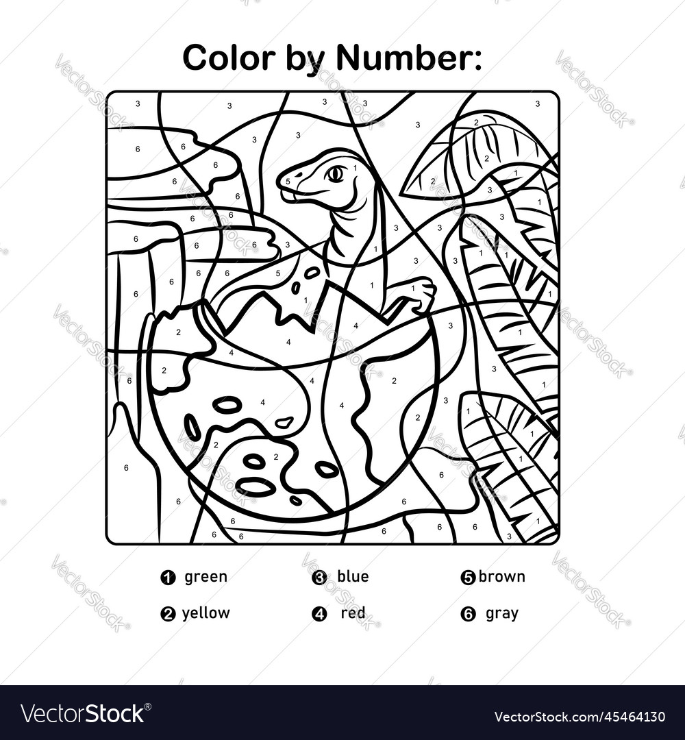 Dinosaur coloring page kids preschool activity Vector Image