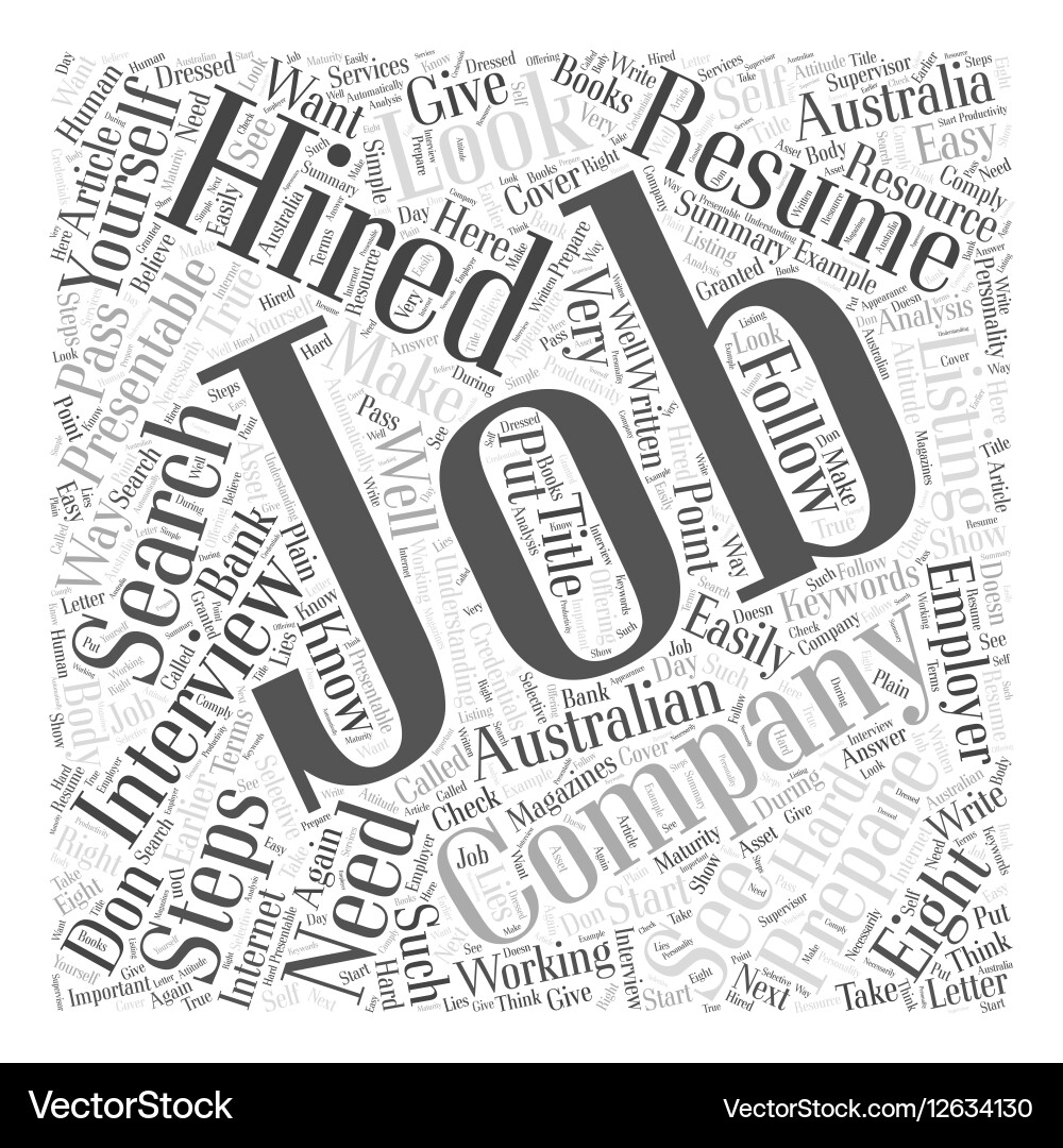Eight Steps On How to Get Hired Word Cloud Concept